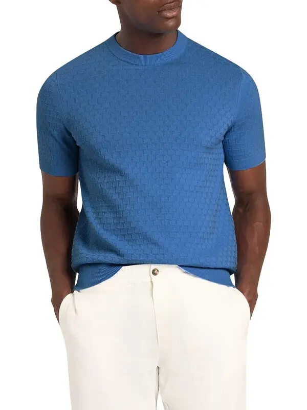 Ted Baker London Ingvi Cotton & Wool Knit T-shirt - Blue
