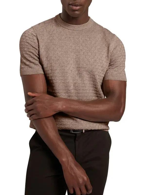 Ted Baker London Ingvi Cotton & Wool Knit T-shirt - Natural