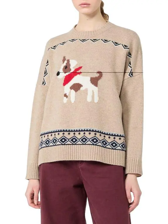 Max Mara Pavidi Intarsia Virgin Wool Sweater - Sand