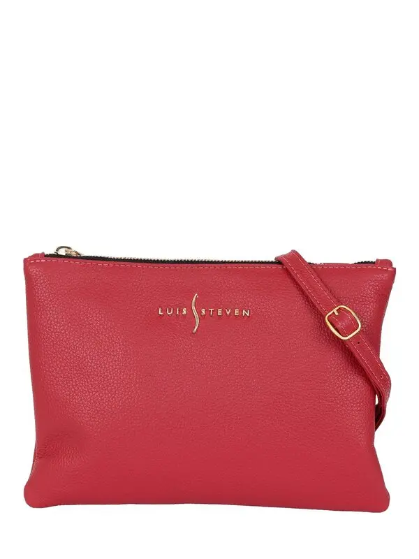 LUIS STEVEN Crossbody Leather Pouch - Red