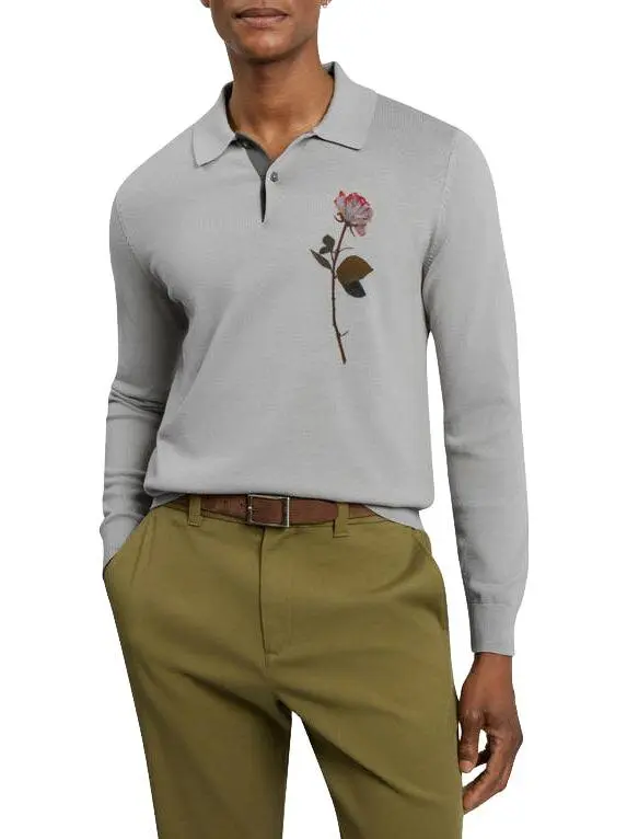 Ted Baker London Maeliss Long Sleeve Polo - Grey