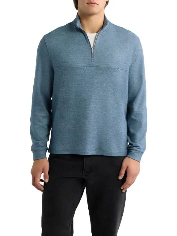 Johnnie-o Mikey Printed Check Quarter Zip Pullover - Maliblu