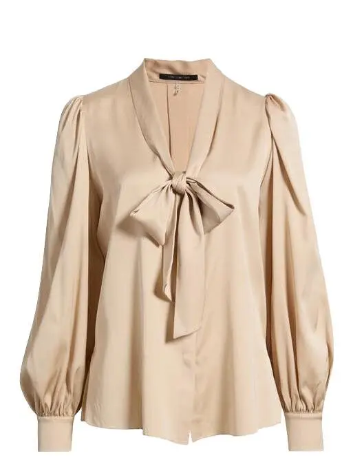 Kobi Halperin Selena Silk Pussy Bow Blouse - Antique
