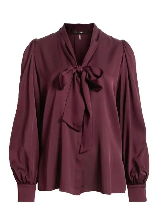 Kobi Halperin Selena Silk Pussy Bow Blouse - Berry