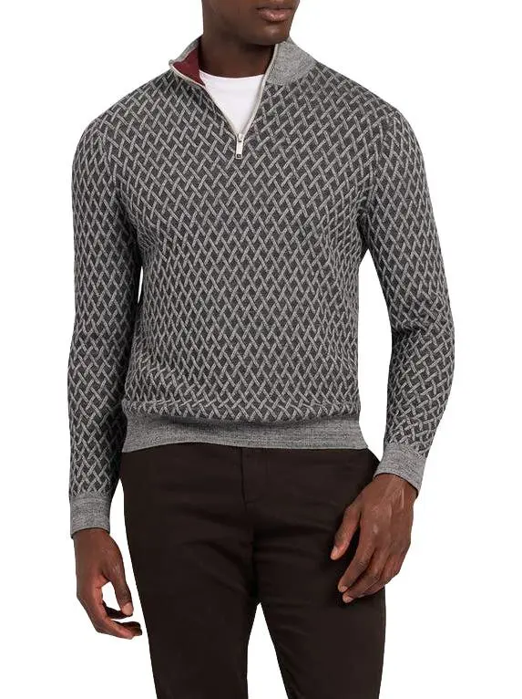 Ted Baker London Dammon Quarter Zip Pullover - Grey