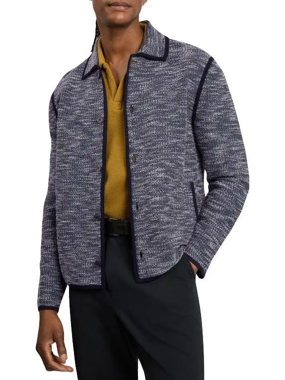 Ted Baker London Hannley Textured Shirt Jacket - Navy