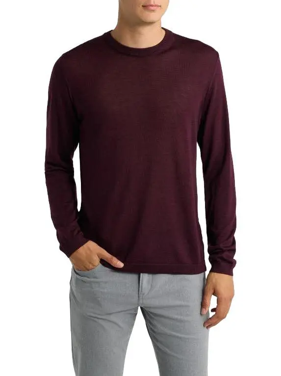 JACK VICTOR Wool & Silk Crewneck Sweater - Wine