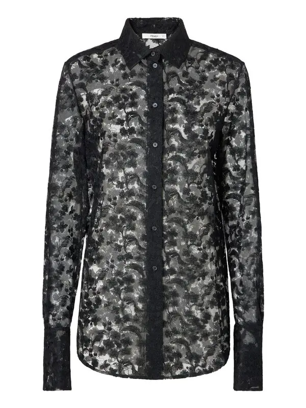 Fendi Peonia Lace Shirt - Black
