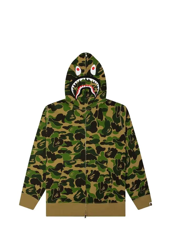 A BATHING APE 2nd Shark Full Zip Hoodie - Green