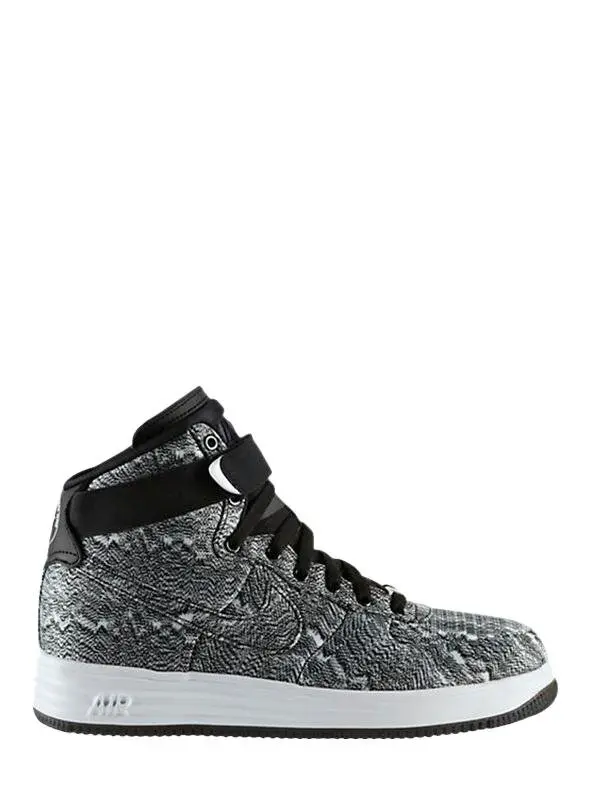 Nike Lunar Force 1 High Top Sneakers With Marble Print - Black