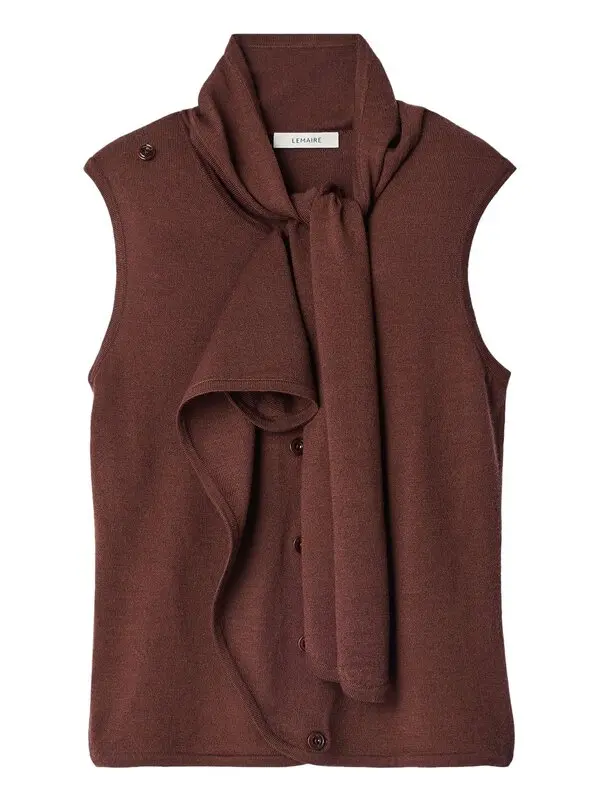 LEMAIRE Asymmetrical Vest - Brown