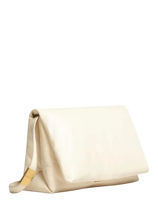 Marni Prisma Puffball Leather Shoulder Bag 'ivory - Cream