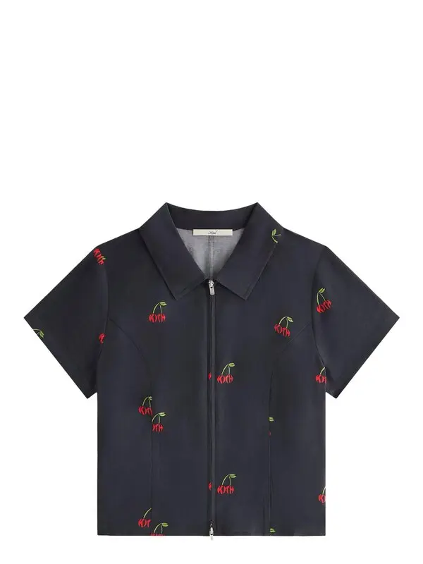 Kith Cherry Print Zip Shirt - Black