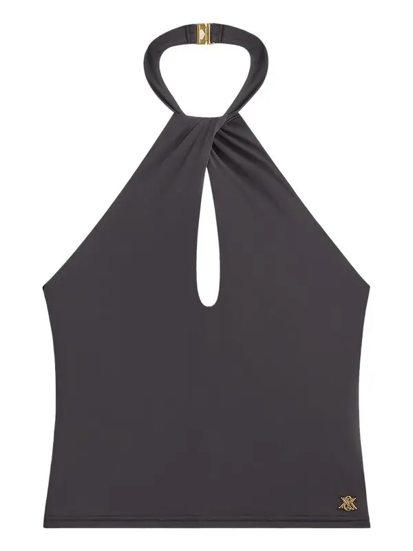 Kith Lea Cross Neck Halter Top - Black