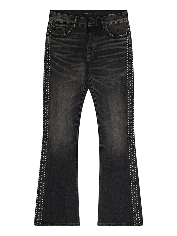PURPLE BRAND Studded Vintage Flare Jeans - Black
