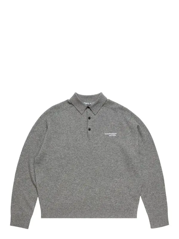 Acne Studios Wool Knit Polo 'dark - Grey