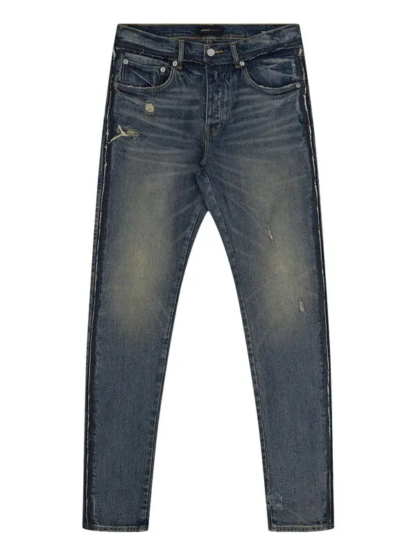 PURPLE BRAND Skinny Shadow Seam Coated Jeans - Blue