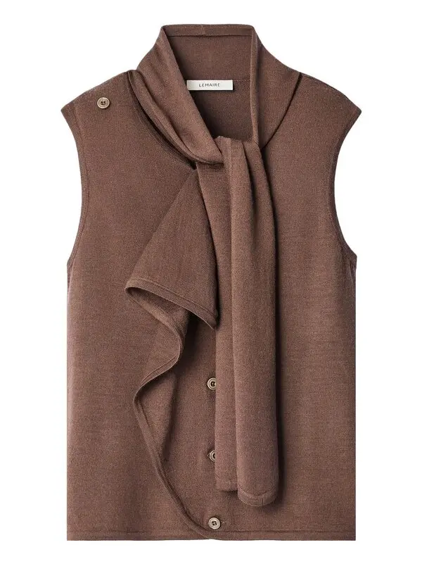 LEMAIRE Asymmetrical Vest - Brown