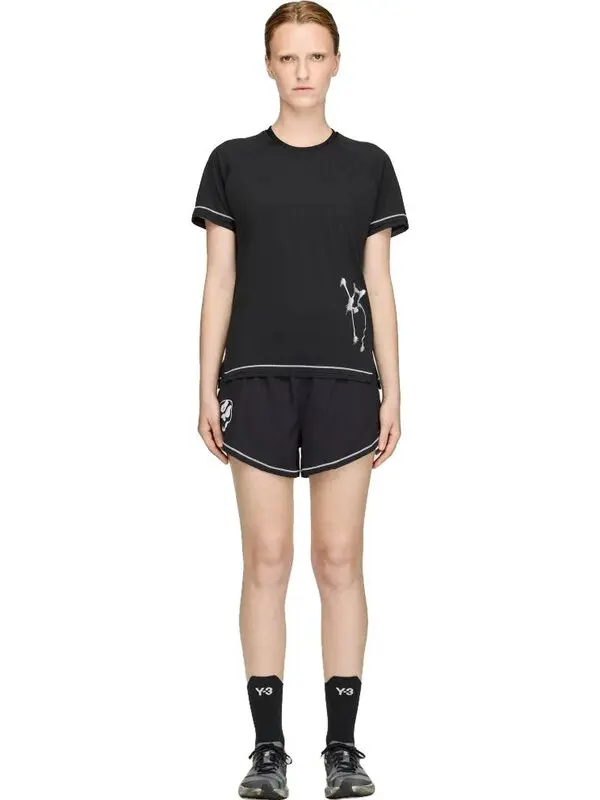 Adidas Y-3 Chito Graphic Running Shorts - Black