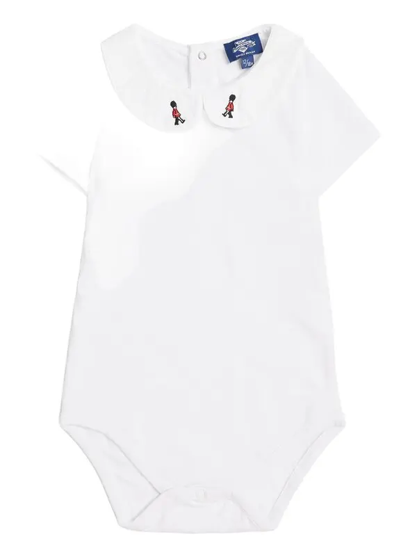 Trotters Embroidered Milo Bodysuit - White