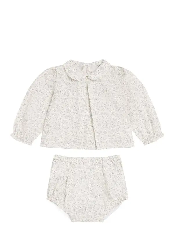MARIE-CHANTAL Cotton Athena Bonnie Blouse And Bloomers Set - Beige