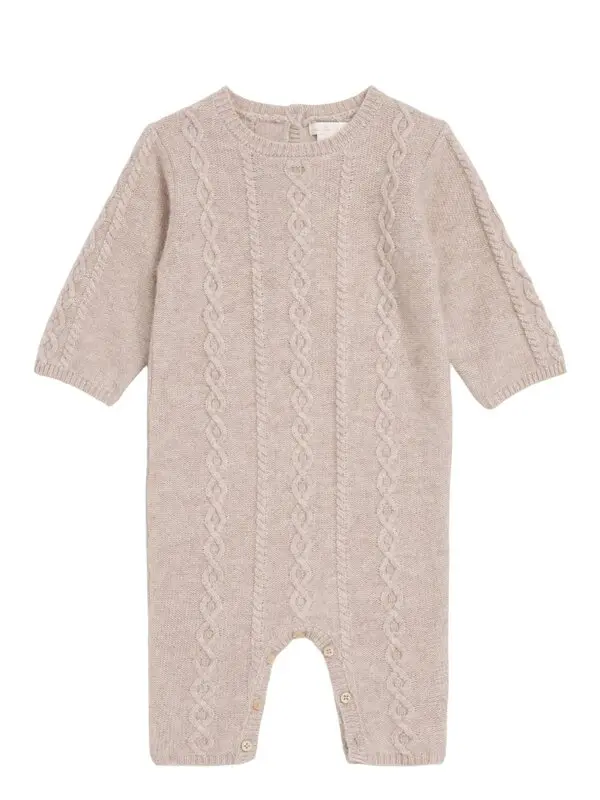 MARIE-CHANTAL Wool-cashmere Cable-knit Playsuit - Beige
