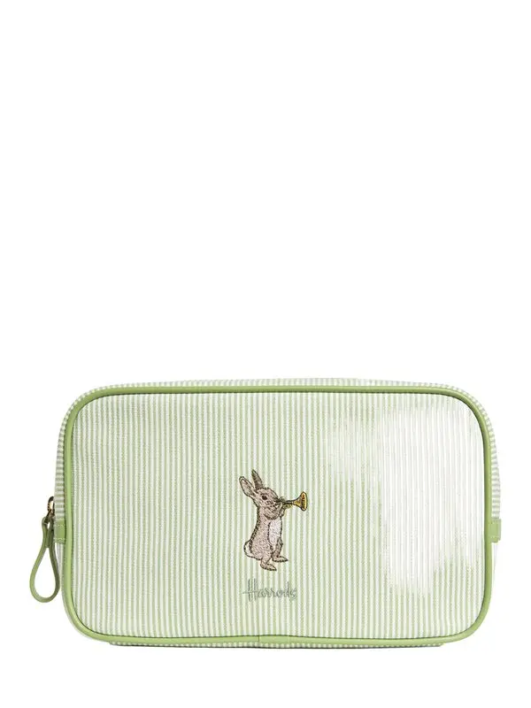 Harrods Stripe Embroidered Nursery Pouch - Green