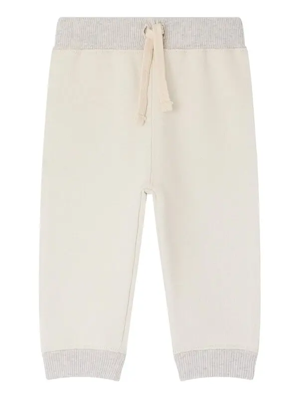 Bonpoint Organic Cotton Blend Sweatpants With Embroidered Graphic - Grey
