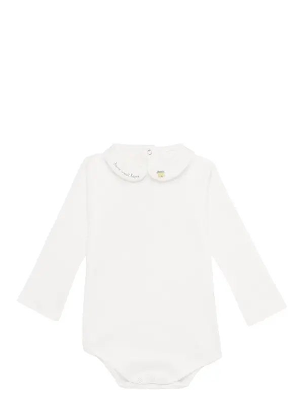 MARIE-CHANTAL Pima Cotton Embroidered Bodysuit - Blue