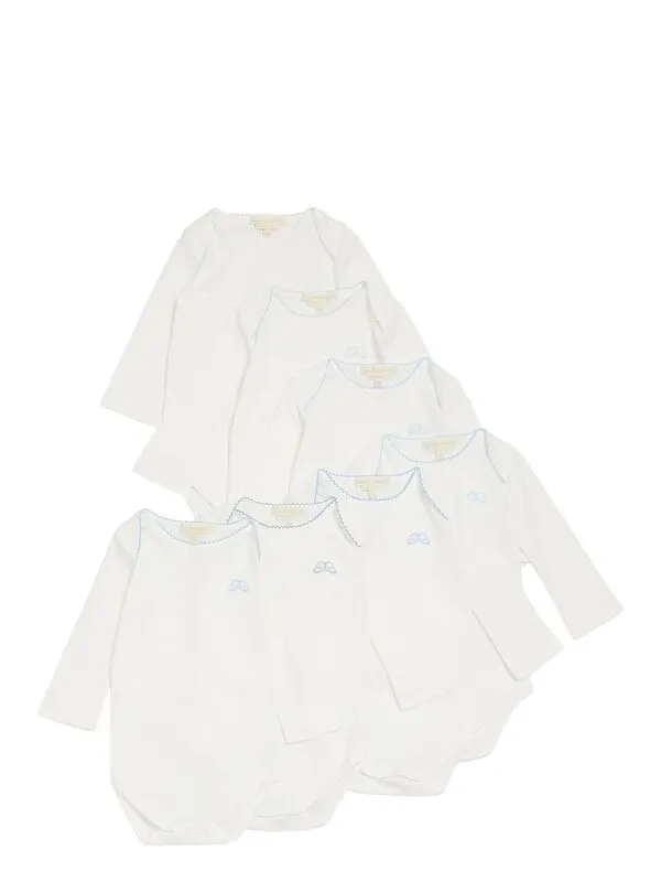 MARIE-CHANTAL Pack Of 7 Pima Cotton Bodysuits - Blue