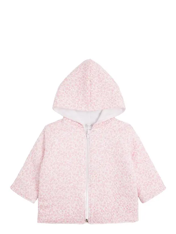 KISSY KISSY Pima Cotton Floral Zip-up Hooded Jacket - Pink