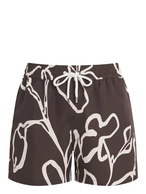 Frescobol Carioca Printed Rio Swim Shorts - Brown
