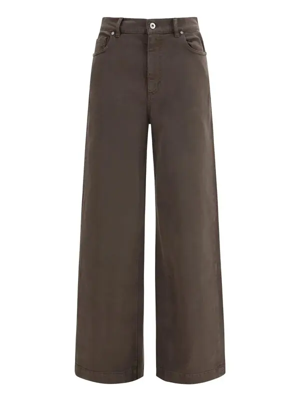 P.a.r.o.s.h Wide Leg Drill Pants - Brown