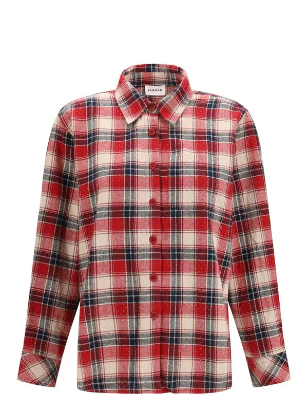 P.a.r.o.s.h Sequin Embellished Checked Shirt - Red