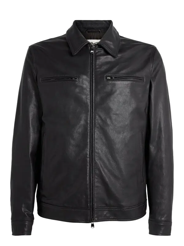 VALSTAR Biker Grained Leather Jacket - Black