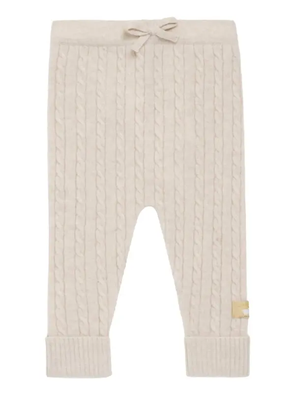 PUREBABY Cashmere Cable-knit Leggings - Beige