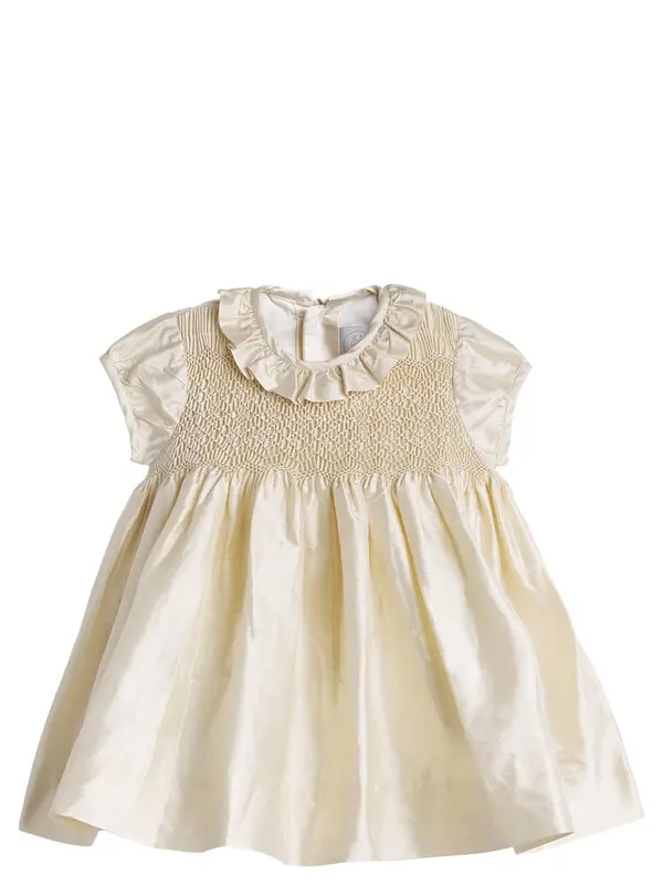 Pepa London Silk Smocked Dress - Beige