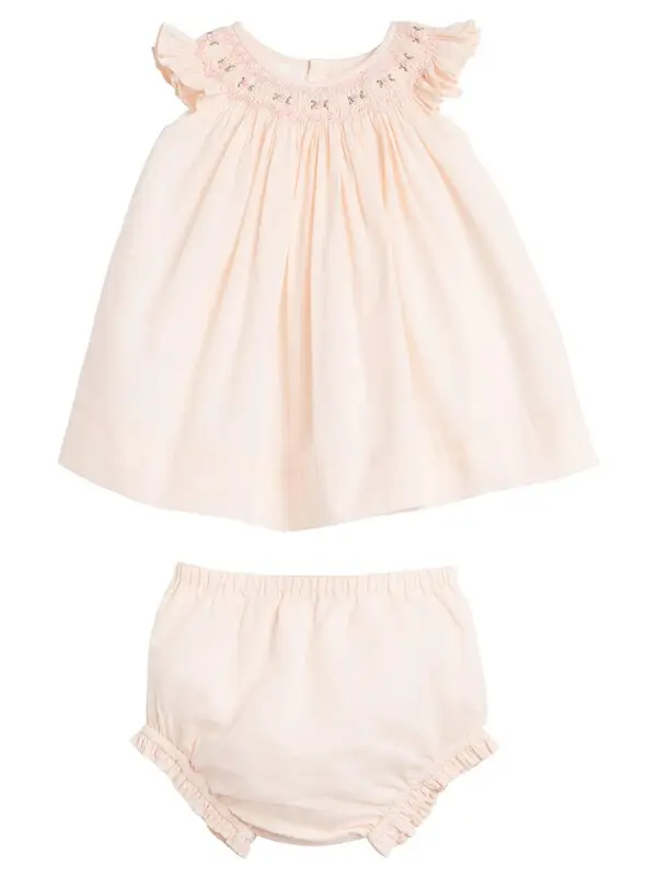 Pepa London Cotton-linen Smocked Dress With Bloomers - Blue