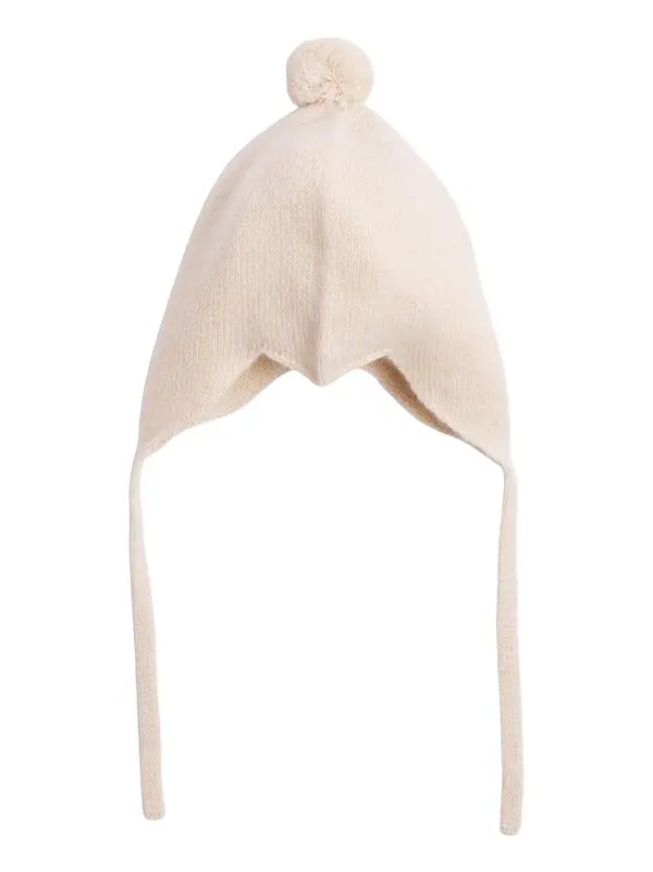 Rosie Sugden Cashmere Pom-pom Bonnet - Ivory