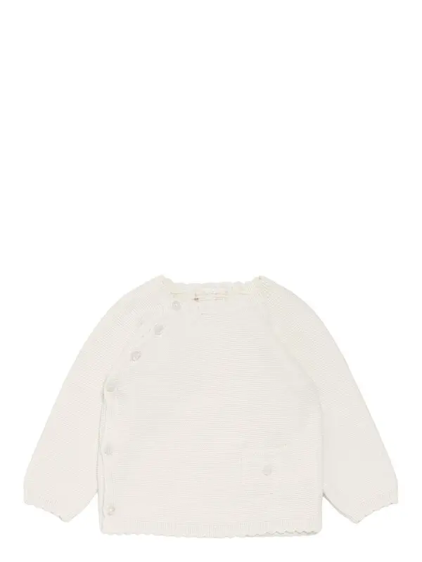 MARIE-CHANTAL Coraline Wrap-effect Cotton Cardigan - Ivory