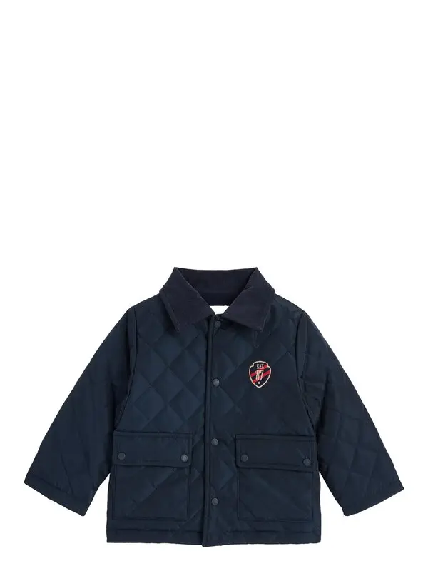 PATACHOU Quilted Jacket With Crest Appliqu - Blue