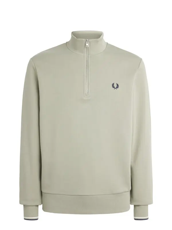 Fred Perry Cotton Half-zip Sweatshirt - Green