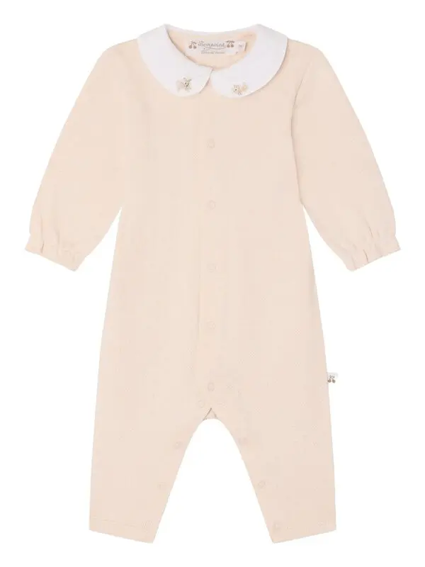 Bonpoint Cotton All-in-one With Embroidered Detail - Pink