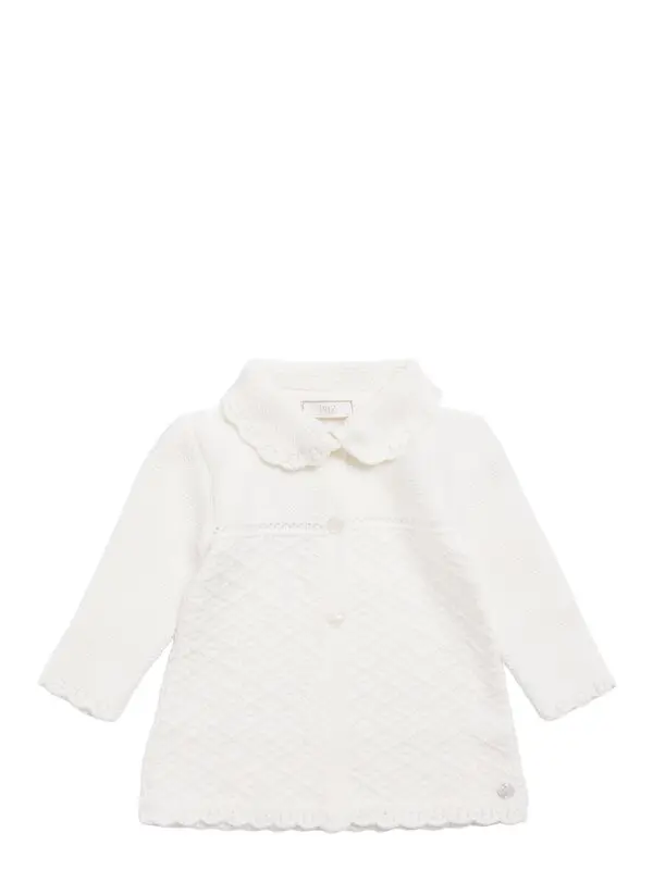PAZ RODRIGUEZ Knitted Coat With Peter Pan Collar - Ivory