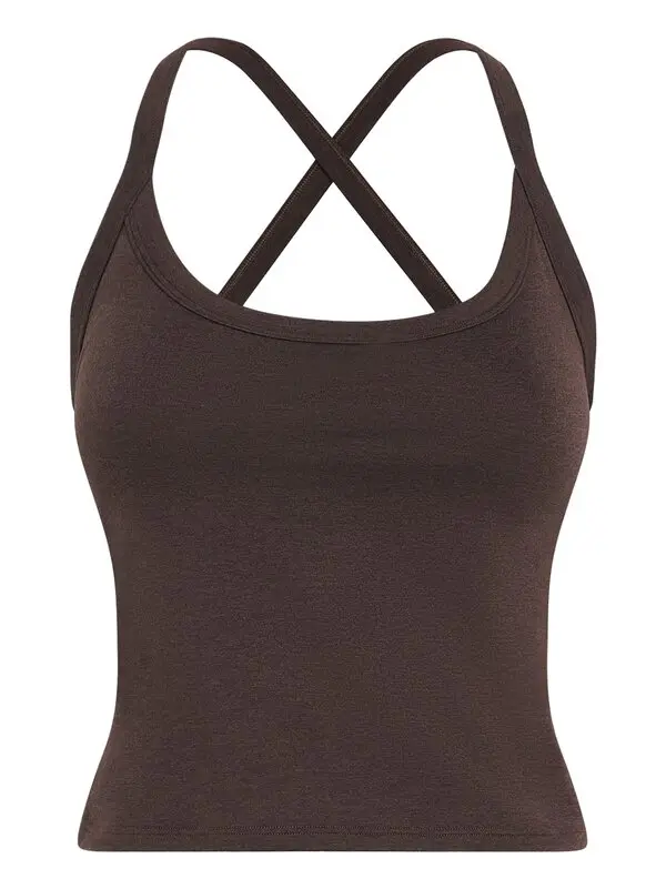 Vuori Halo Cross Back Tank Top - Brown
