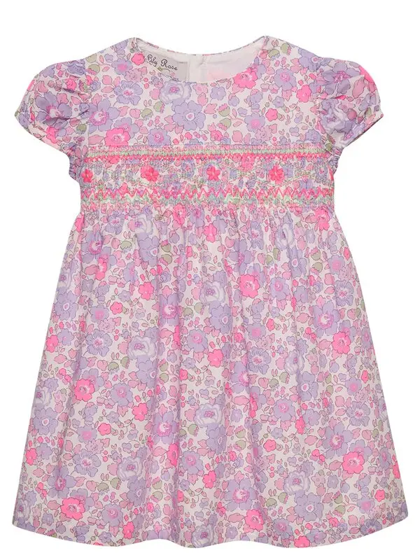 Trotters Cotton Floral Betsy Party Dress - Purple