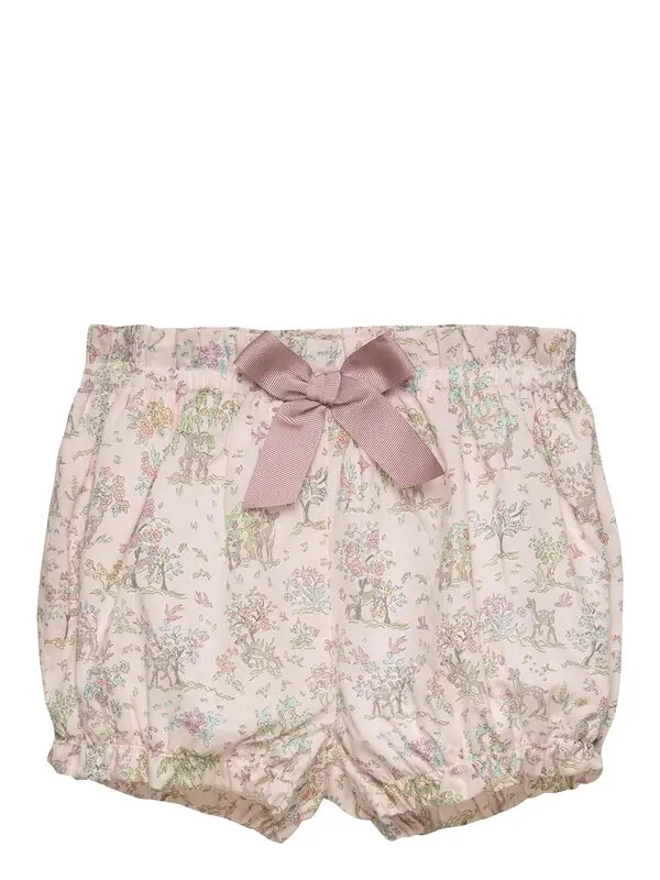 Trotters Cotton Bloomers With Liberty Print And Bow Detail - Pink
