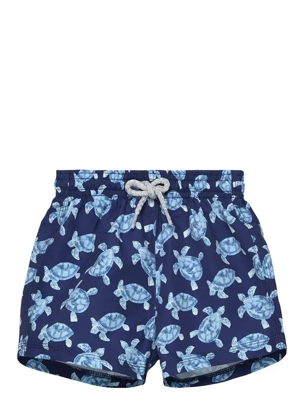 Trotters Turtle Print Swim Shorts - Navy