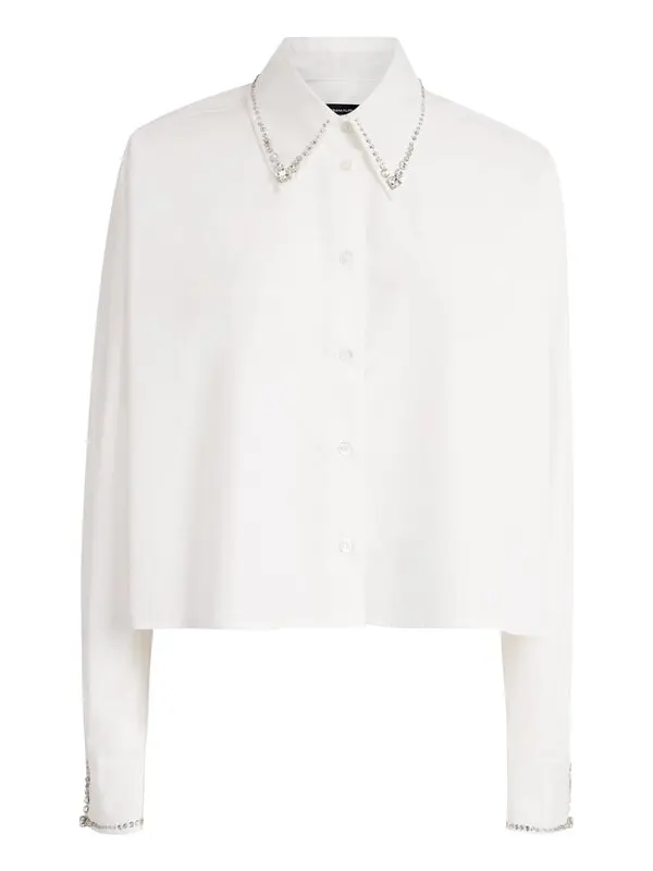 Fabiana Filippi Embellished Cotton Cropped Shirt - White