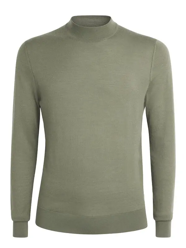 Colombo Cashmere Mock Neck Sweater - Green
